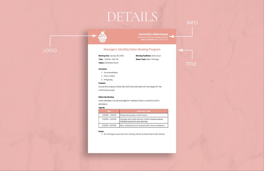 Program Agenda Template - Google Docs, Word, Apple Pages | Template.net