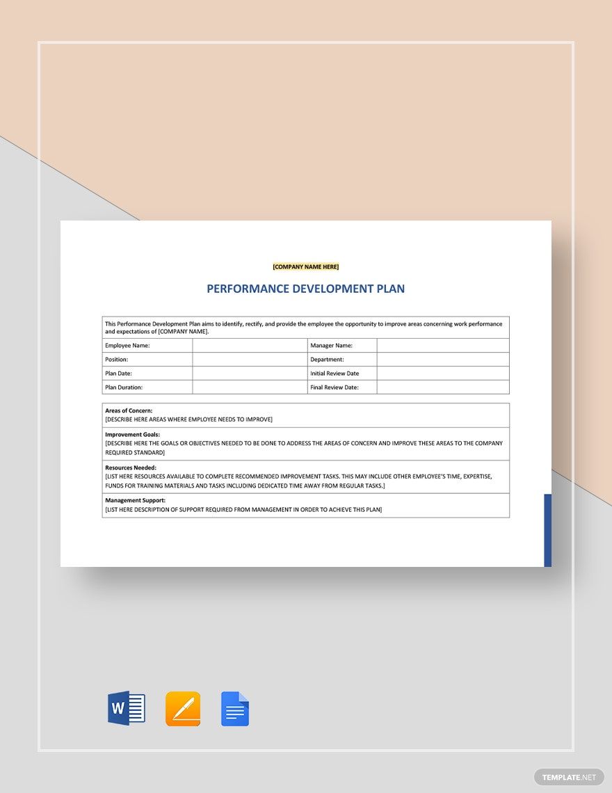School Professional Development Plan Template - Google Docs, Word ...