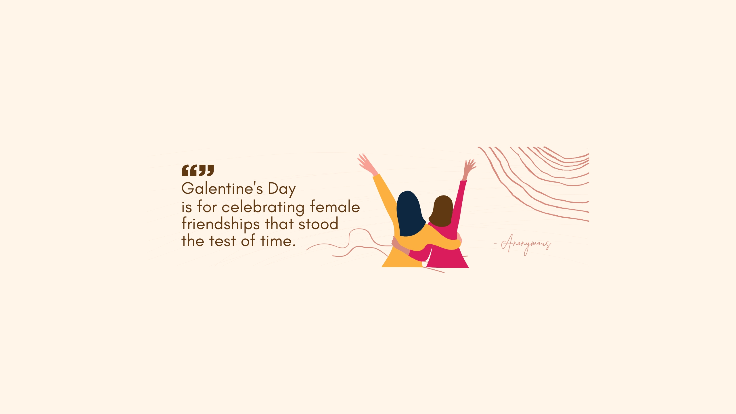 Free Galentines Day Quote Youtube Banner Template Template