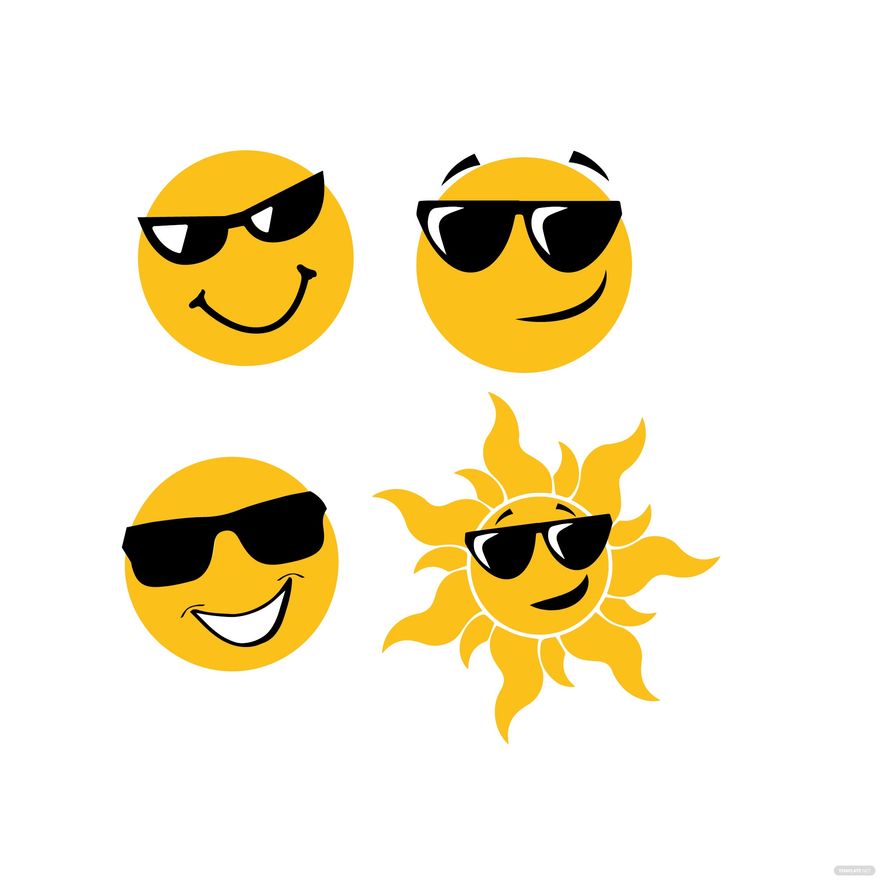 Free Smiley Face Sunglasses Vector - EPS, Illustrator, JPG, PNG, SVG ...