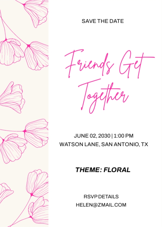 Friends Get Together Invitation Template Template