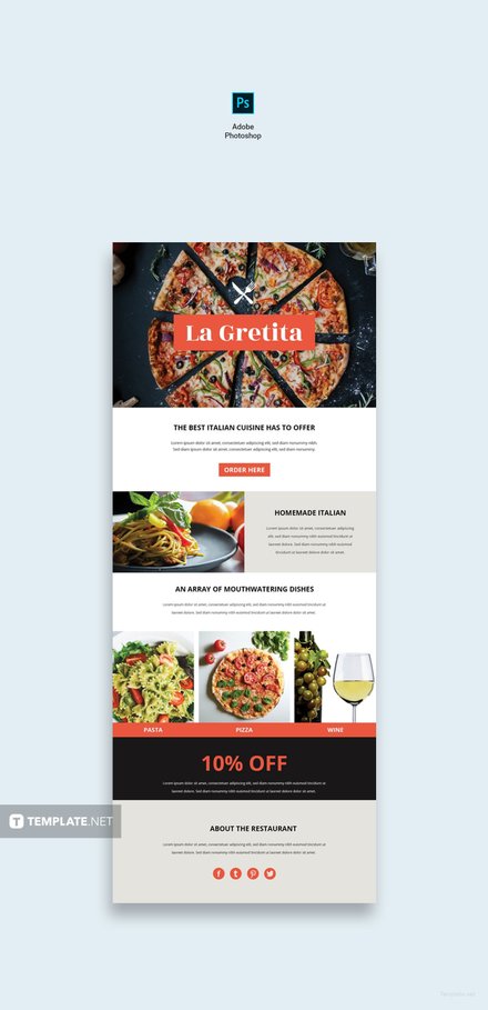 Free Restaurant Email Newsletter Template | Free Templates