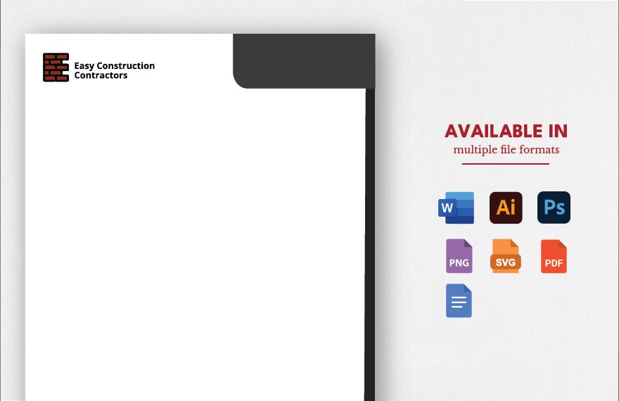 Construction Contractor Letterhead Template - Download in Illustrator ...