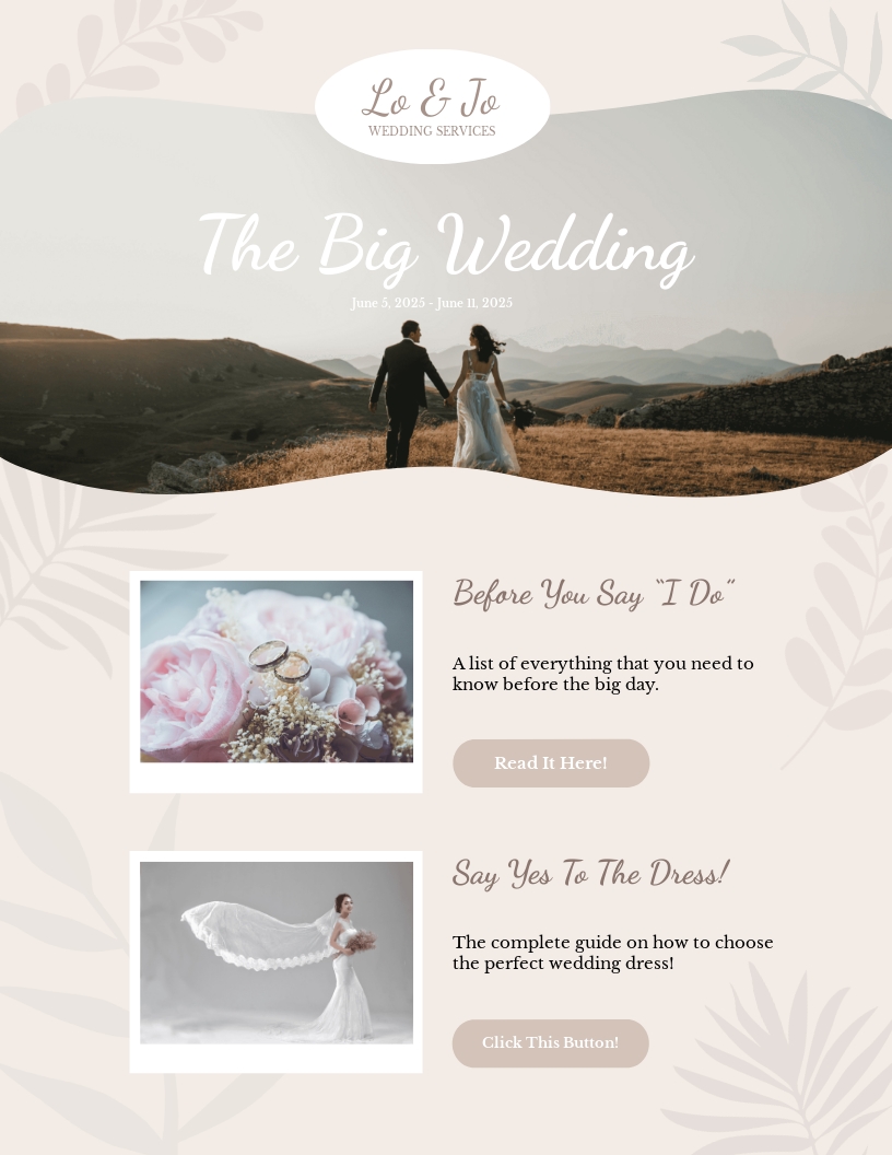 Wedding Newsletter Template