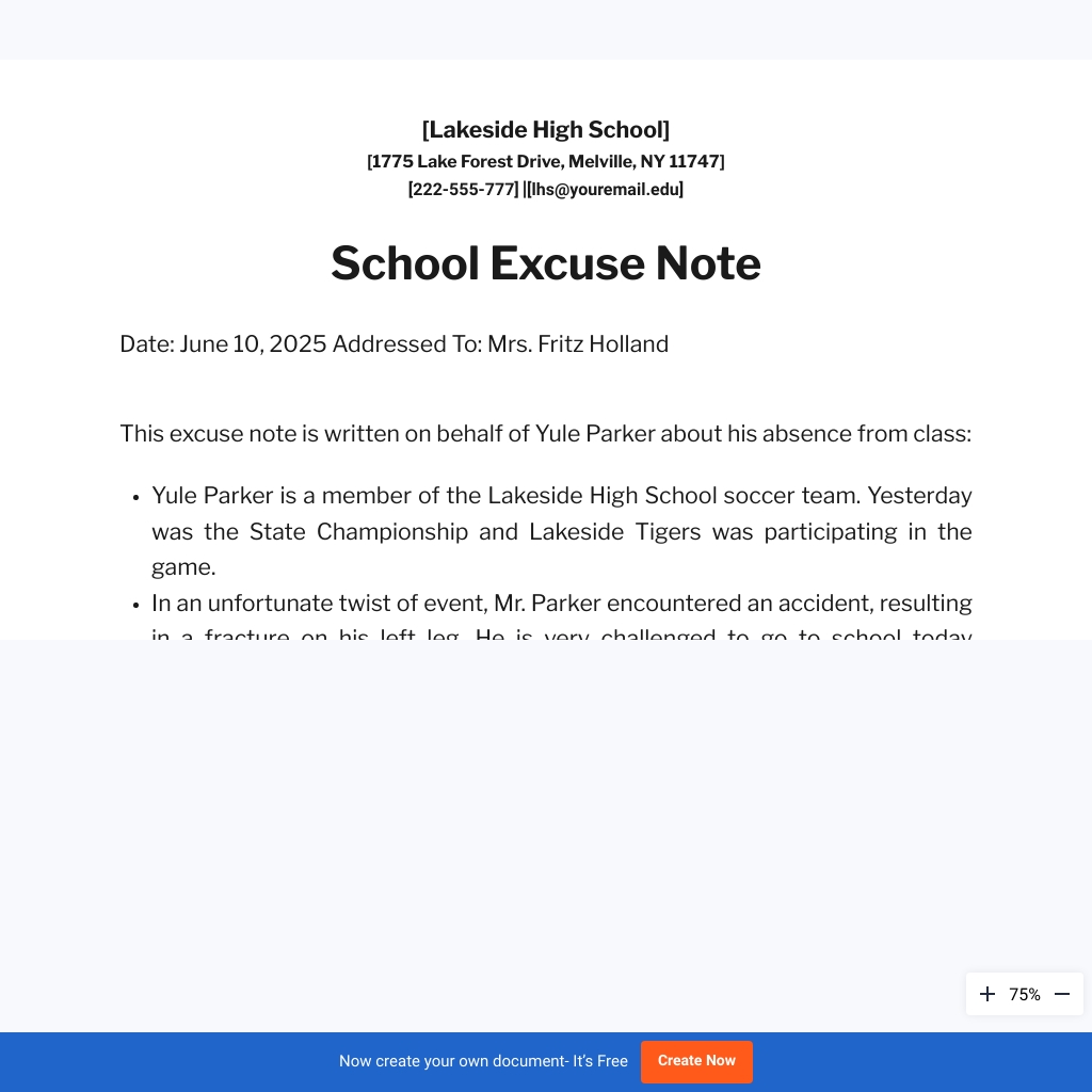 Formal Excuse Letter for Student - Download in Word, Google Docs, PDF ...