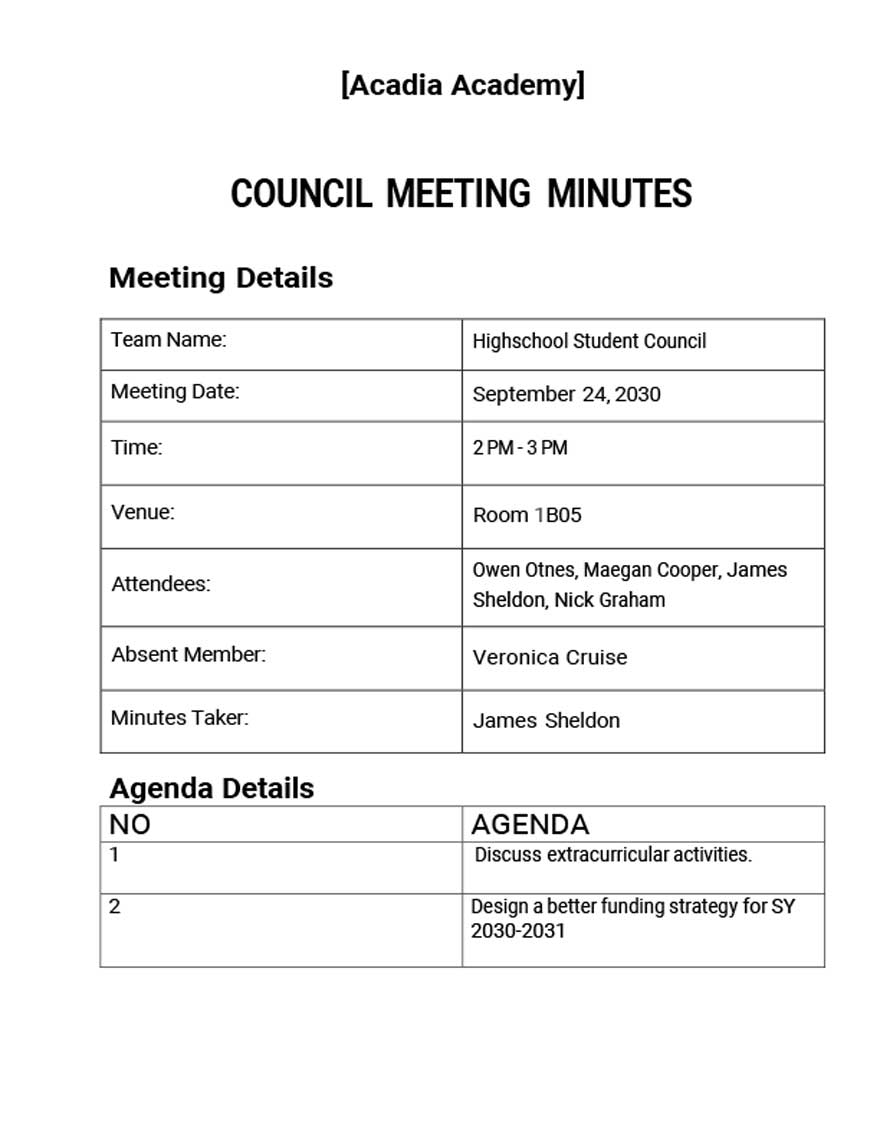 Meeting Notes Template Google Docs