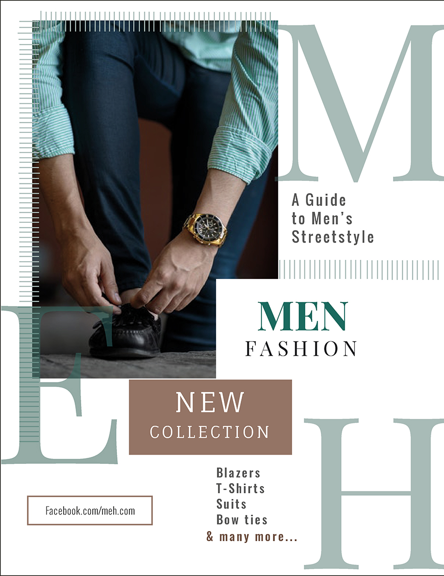 Men's Wear Flyer Template - Illustrator, Word, Apple Pages, Publisher ...