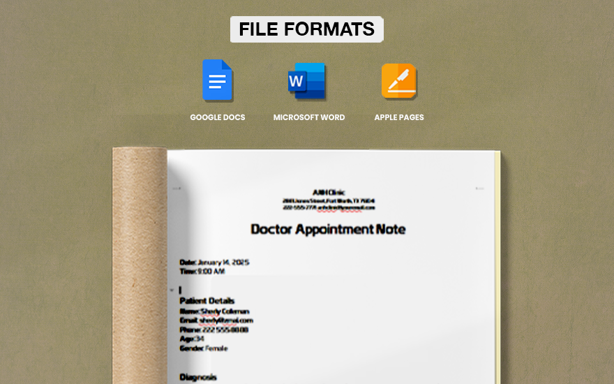 Doctor Appointment Notes Template - Google Docs, Word, Apple Pages ...