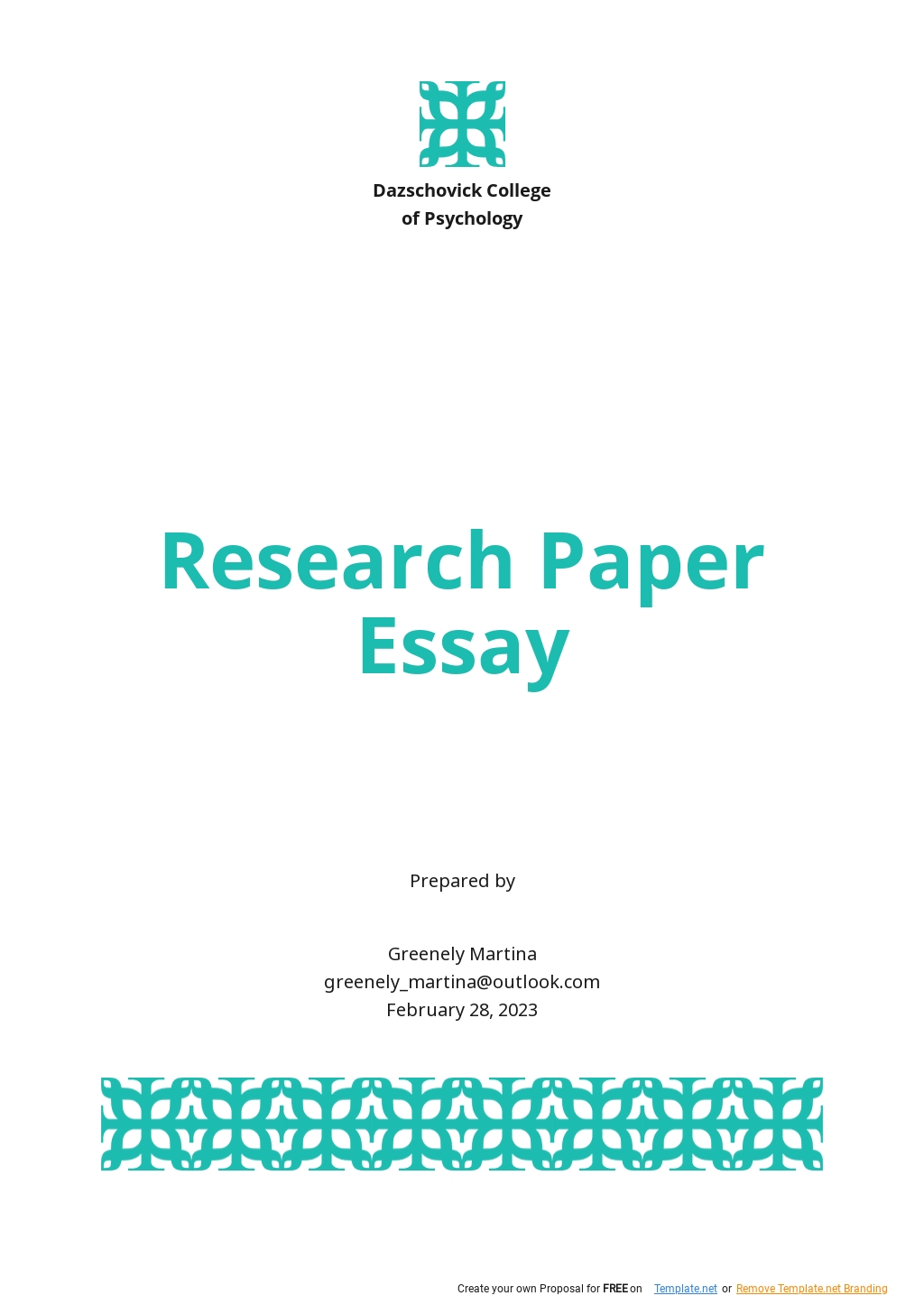 Research Paper APA Format Essay Template Download In Word Google 