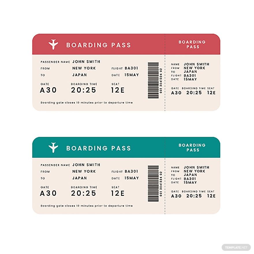 Free Boarding Pass Ticket Vector Download In Illustrator EPS SVG 