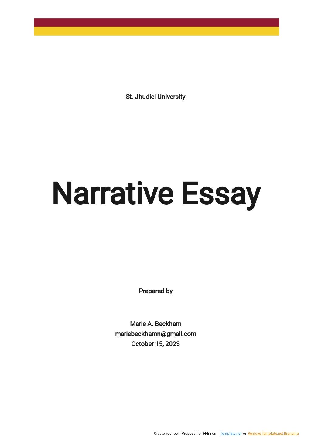 Narrative Essay Template Google Docs Word Apple Pages Template