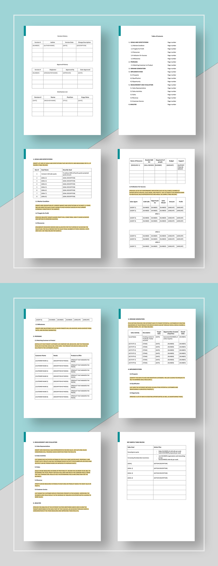 Sample Sales Plan Template - Google Docs, Word, Apple Pages | Template.net
