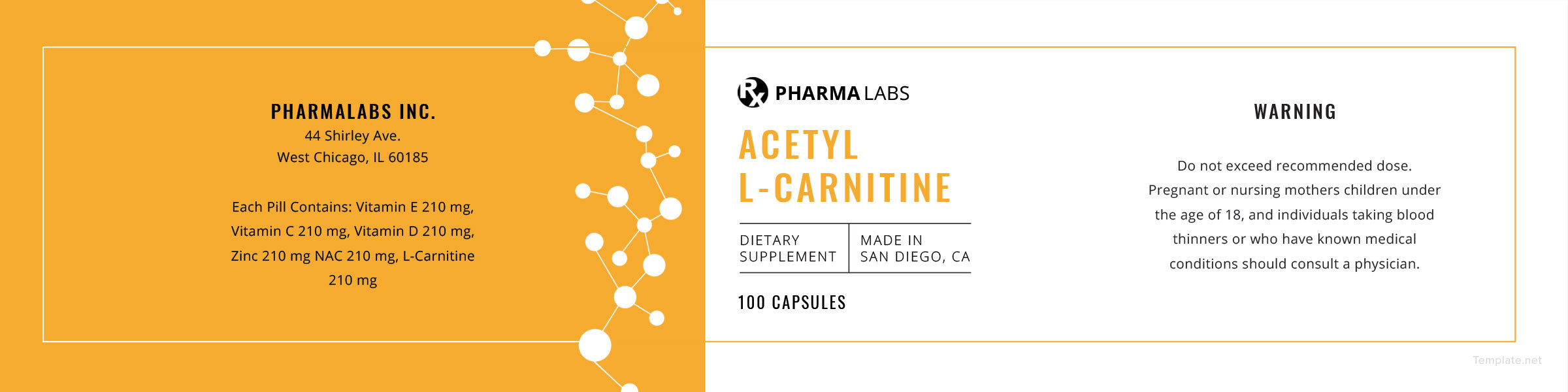 Free Pill Bottle Label Template In Adobe Photoshop Adobe Illustrator 