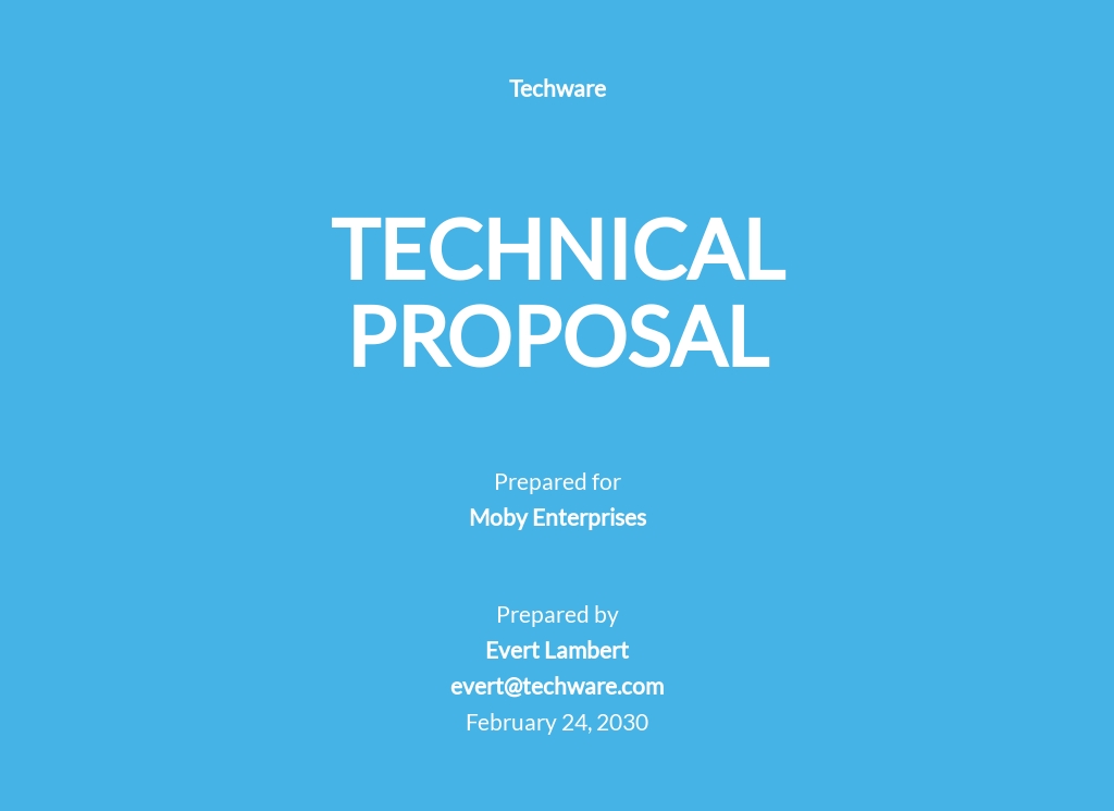 Technical Proposal Template Free PDF Word DOC Apple MAC Pages 