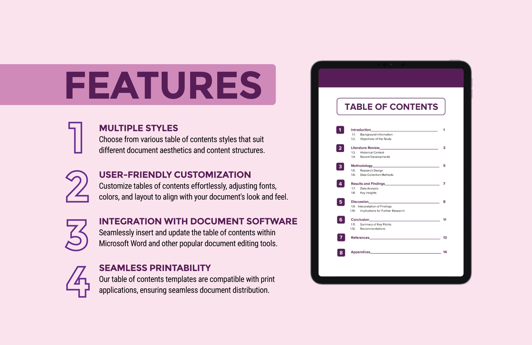 Free Sample Table Of Contents Template - Download in Word, Google Docs ...