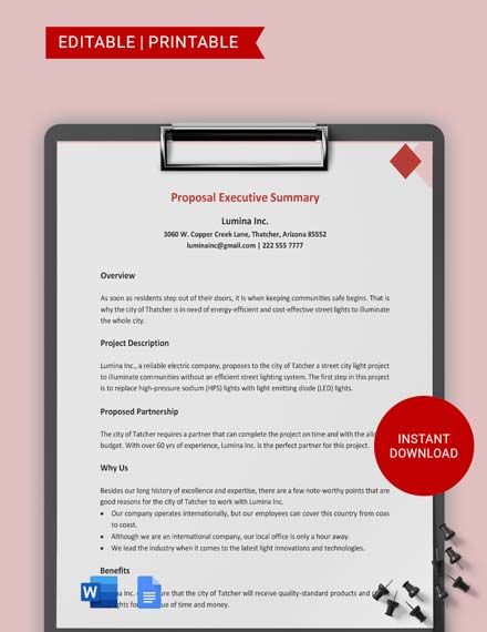 Construction Project Executive Summary Template - Download in Word ...