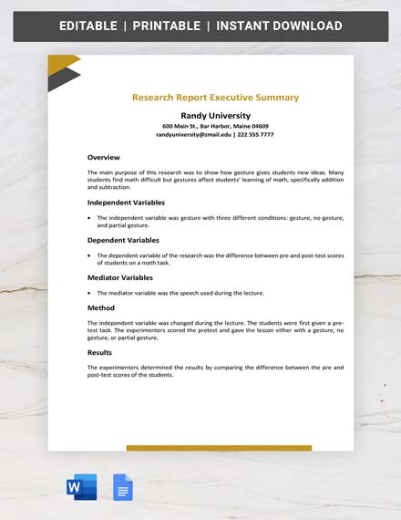 Construction Project Executive Summary Template - Download in Word ...