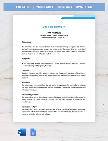 Free One-Page Executive Summary Template - Download in Word, Google ...
