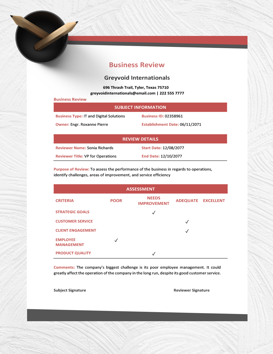 Business Review Template - Google Docs, Word | Template.net