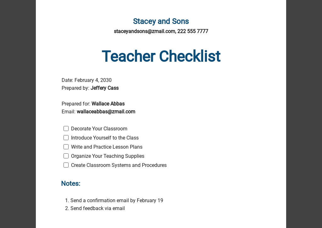 73+ FREE Checklist Templates - PDF | Word | Excel | Google Docs | Apple ...