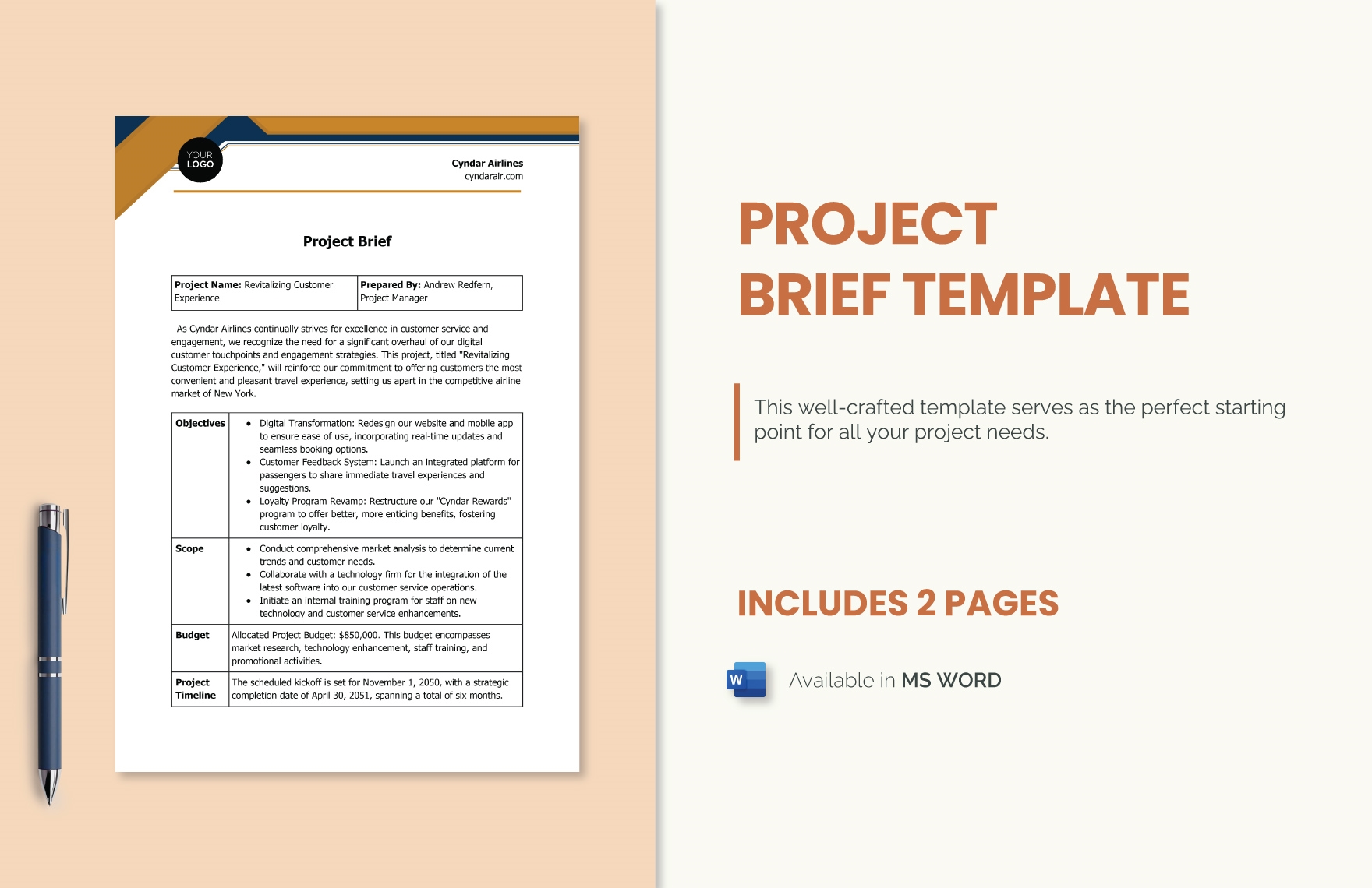 Editable Brief Templates In Word To Download