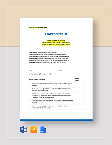 Construction Project Handover Checklist - Download in Word, Google Docs ...