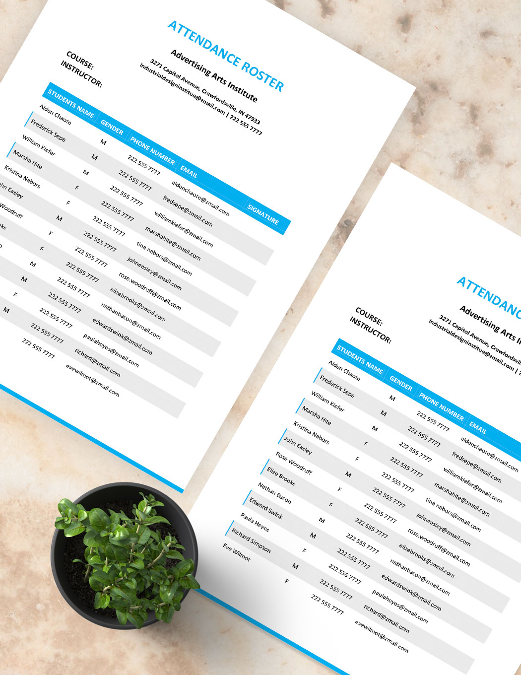 Attendance Roster Template - Download in Word, Google Docs | Template.net
