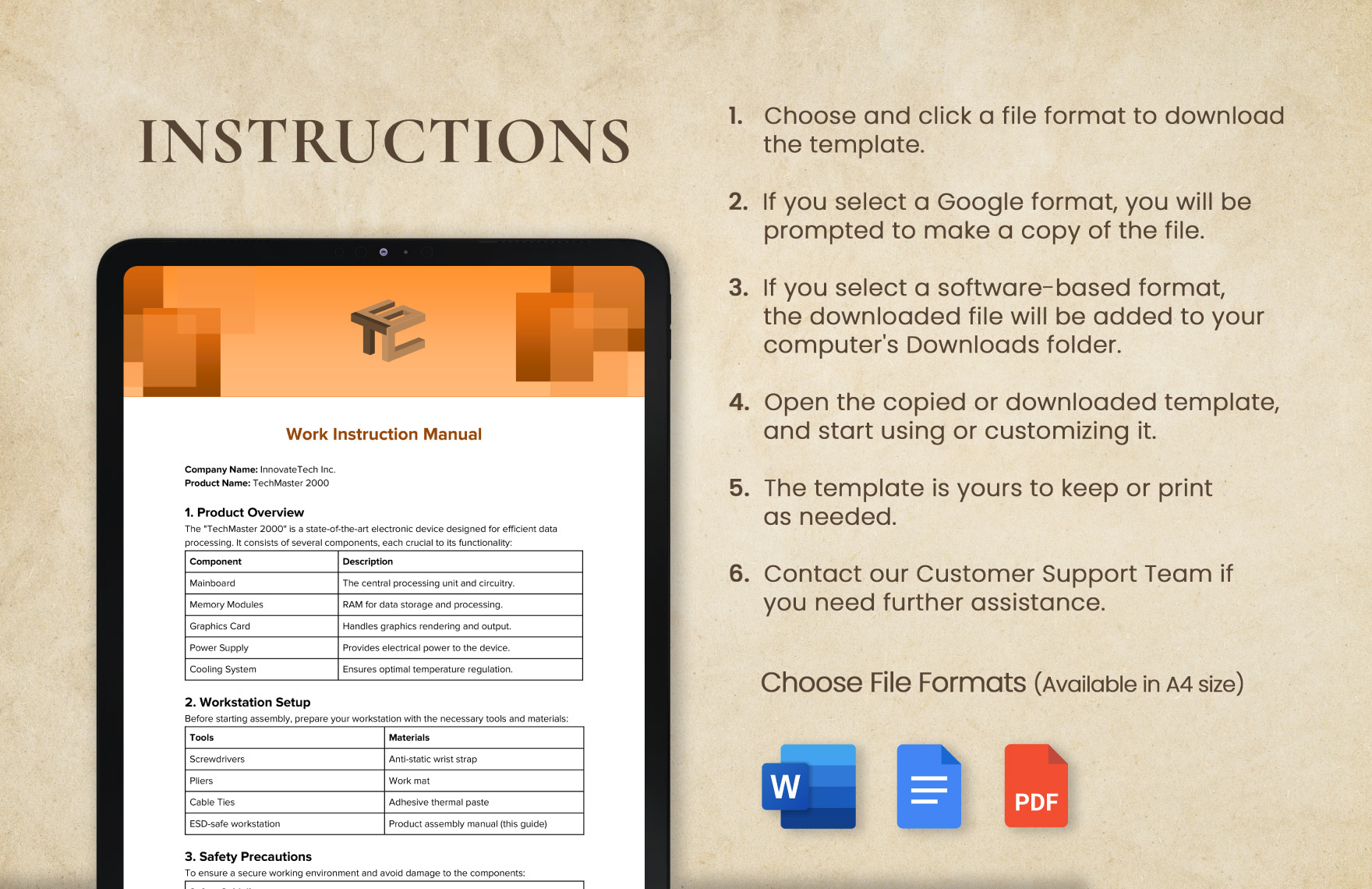 Work Instruction Manual Template - Download in Word, Google Docs, PDF ...