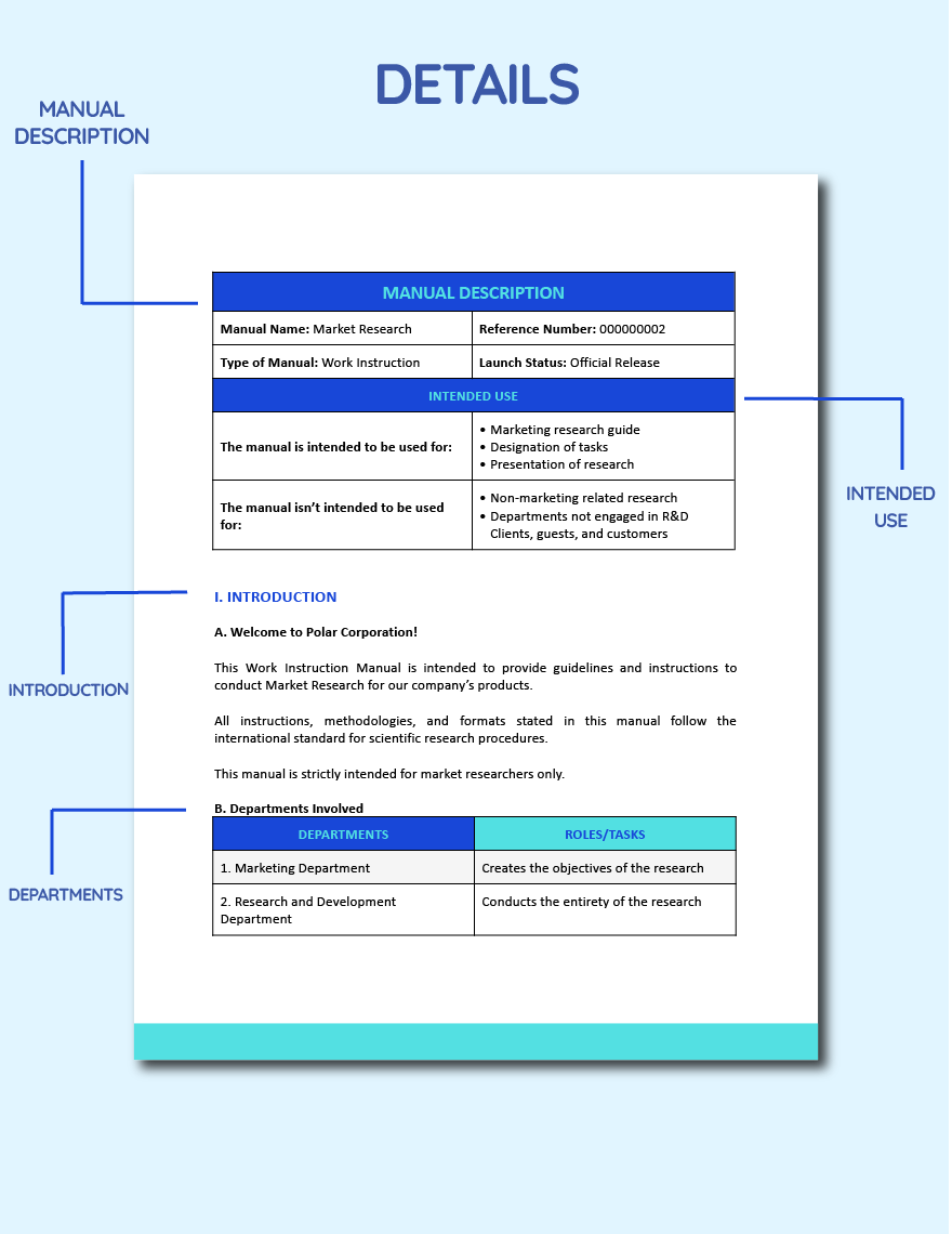 Work Instruction Manual Template - Download in Word, Google Docs ...