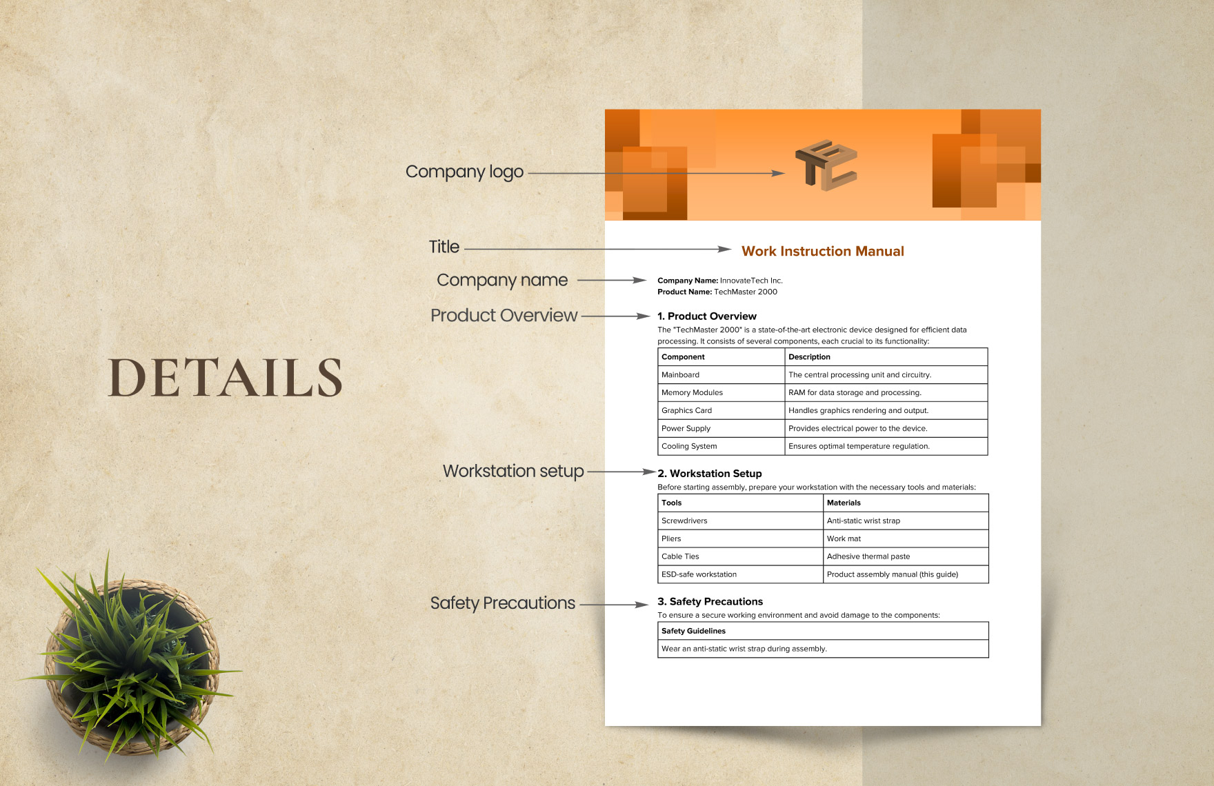 Work Instruction Manual Template - Download in Word, Google Docs, PDF ...