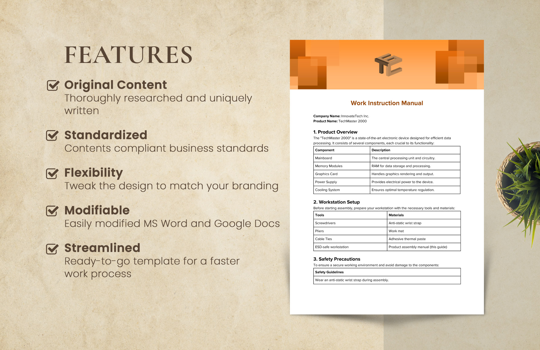 Work Instruction Manual Template - Download in Word, Google Docs, PDF ...