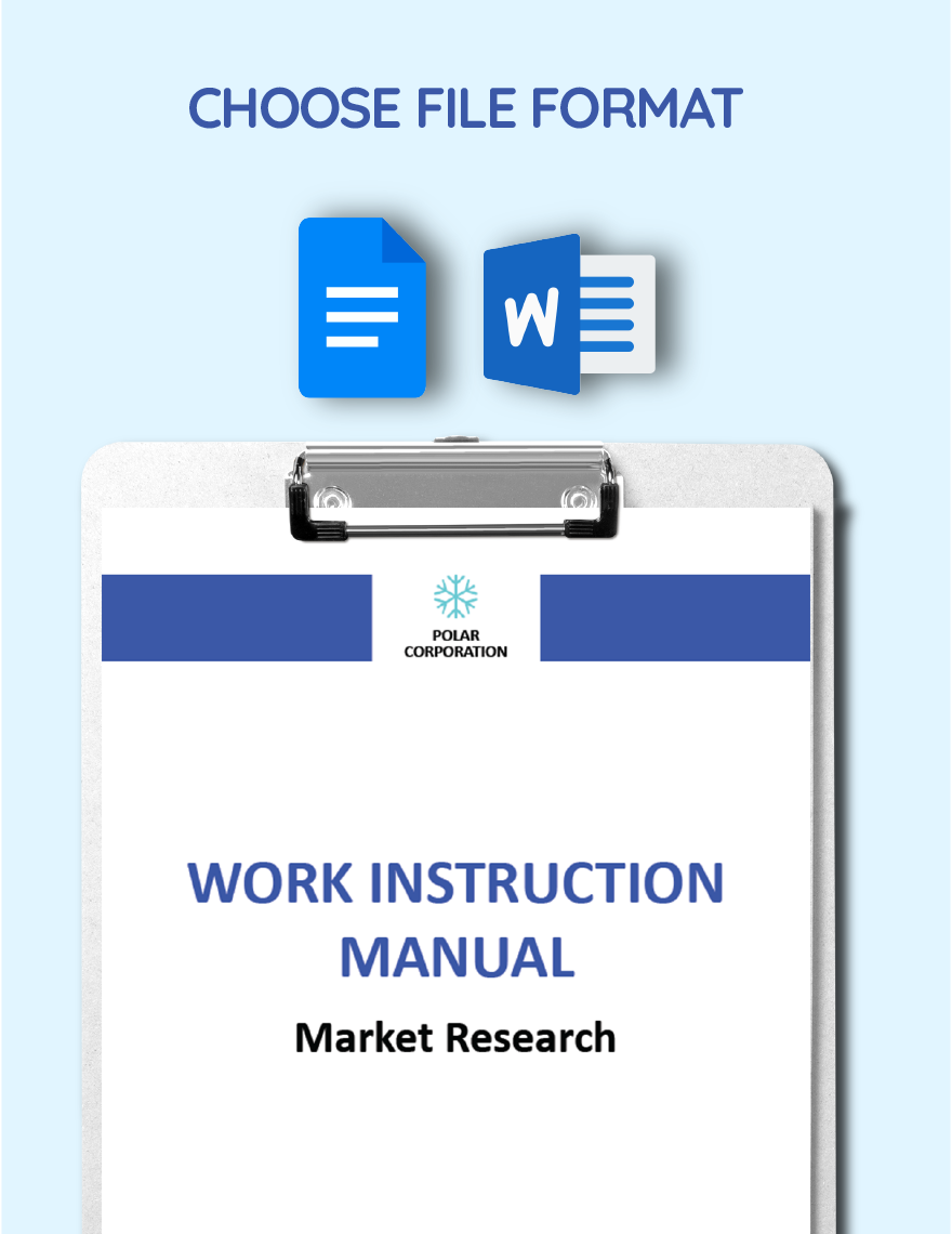 Work Instruction Manual Template - Download in Word, Google Docs ...