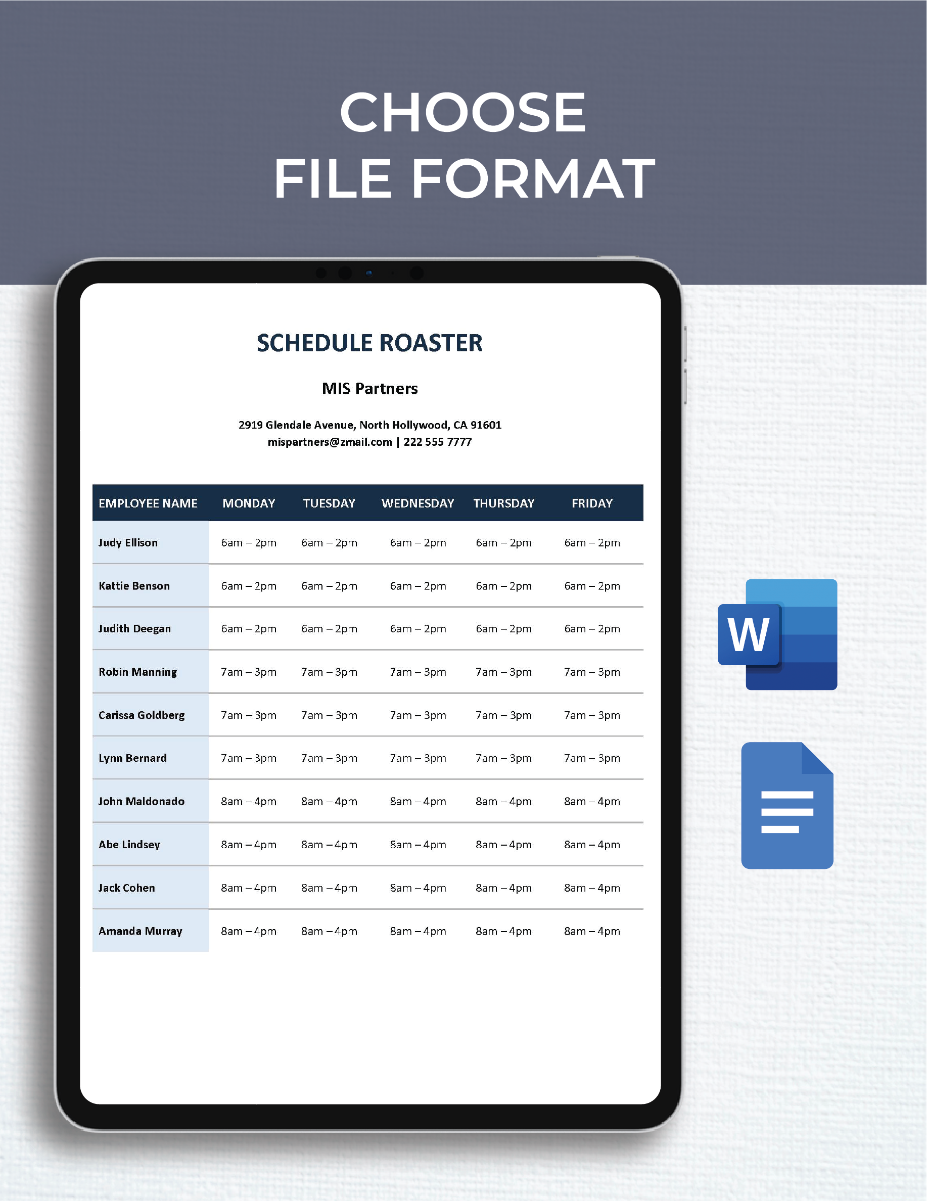 Schedule Roaster Template - Download in Word, Google Docs | Template.net