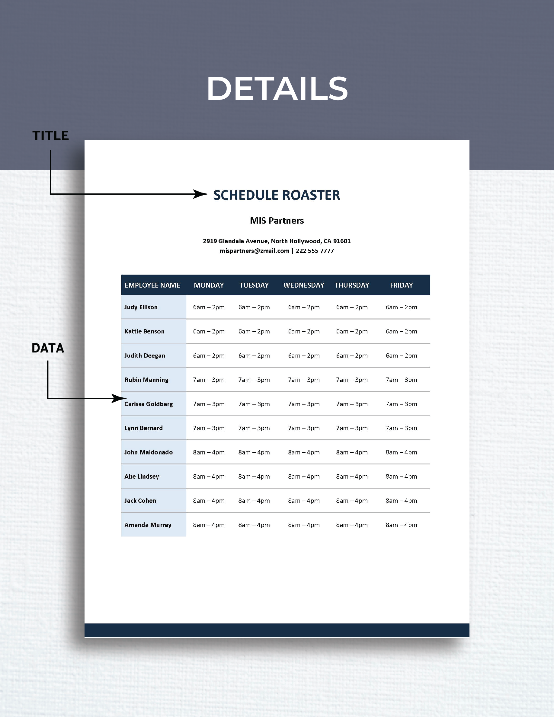 Schedule Roaster Template - Download in Word, Google Docs | Template.net