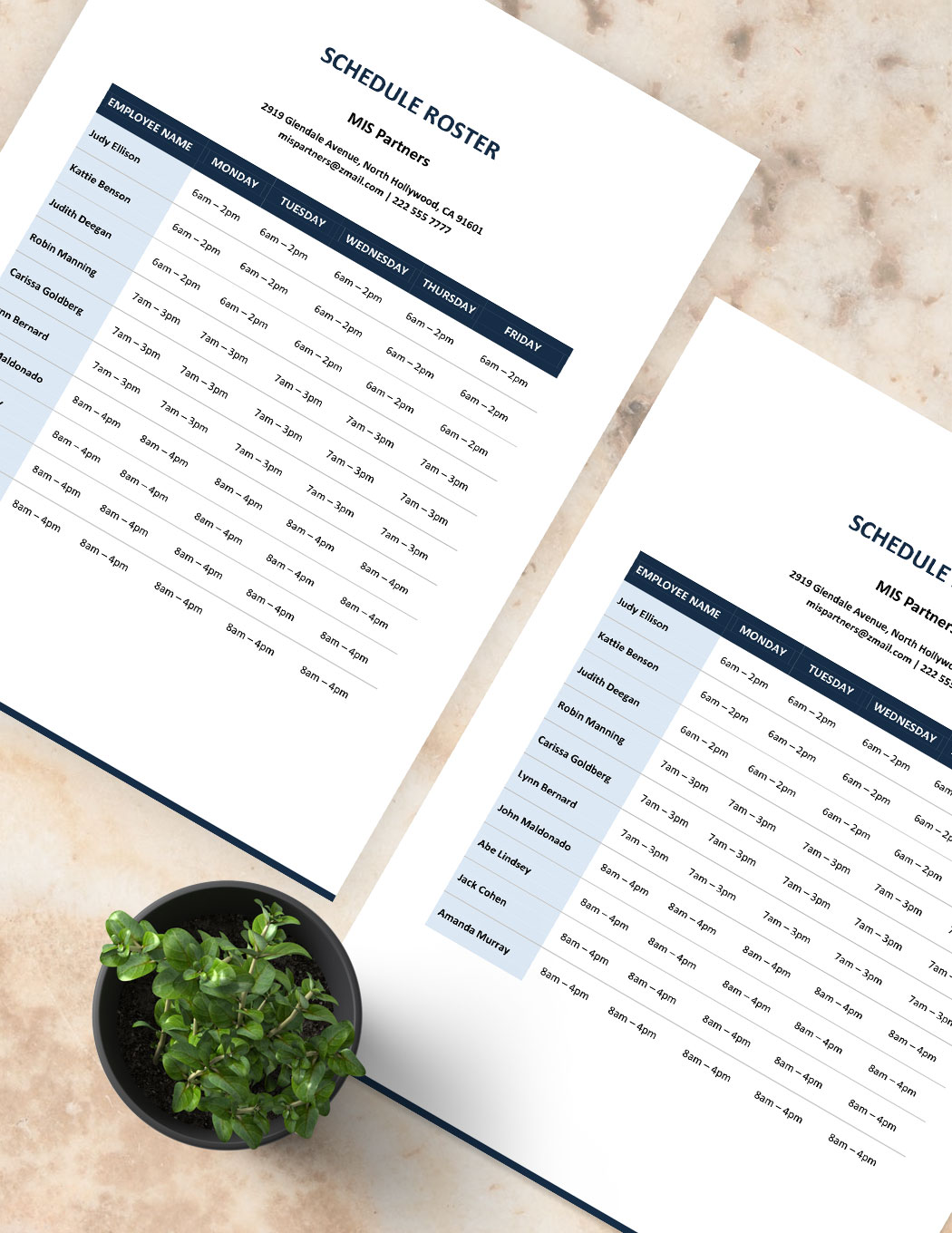 Schedule Roster Template - Google Docs, Word | Template.net