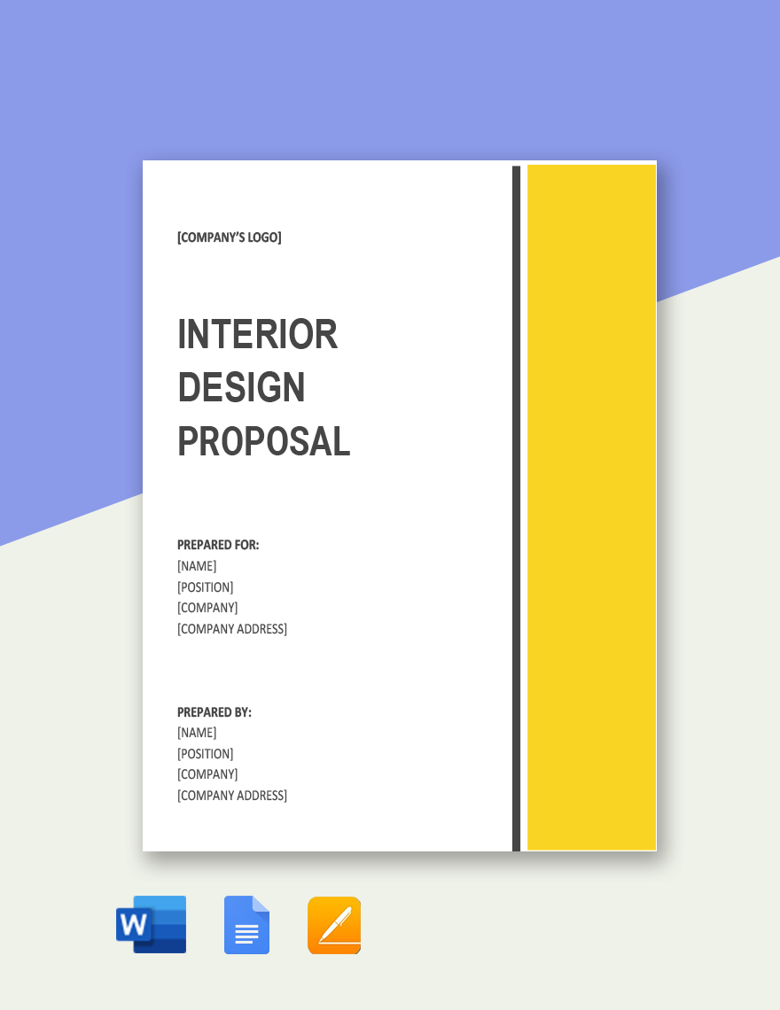 Interior Design Proposal Template Word