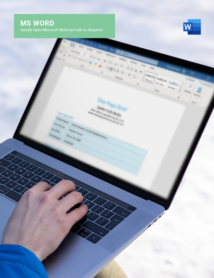 One Page Brief Template - Google Docs, Word | Template.net