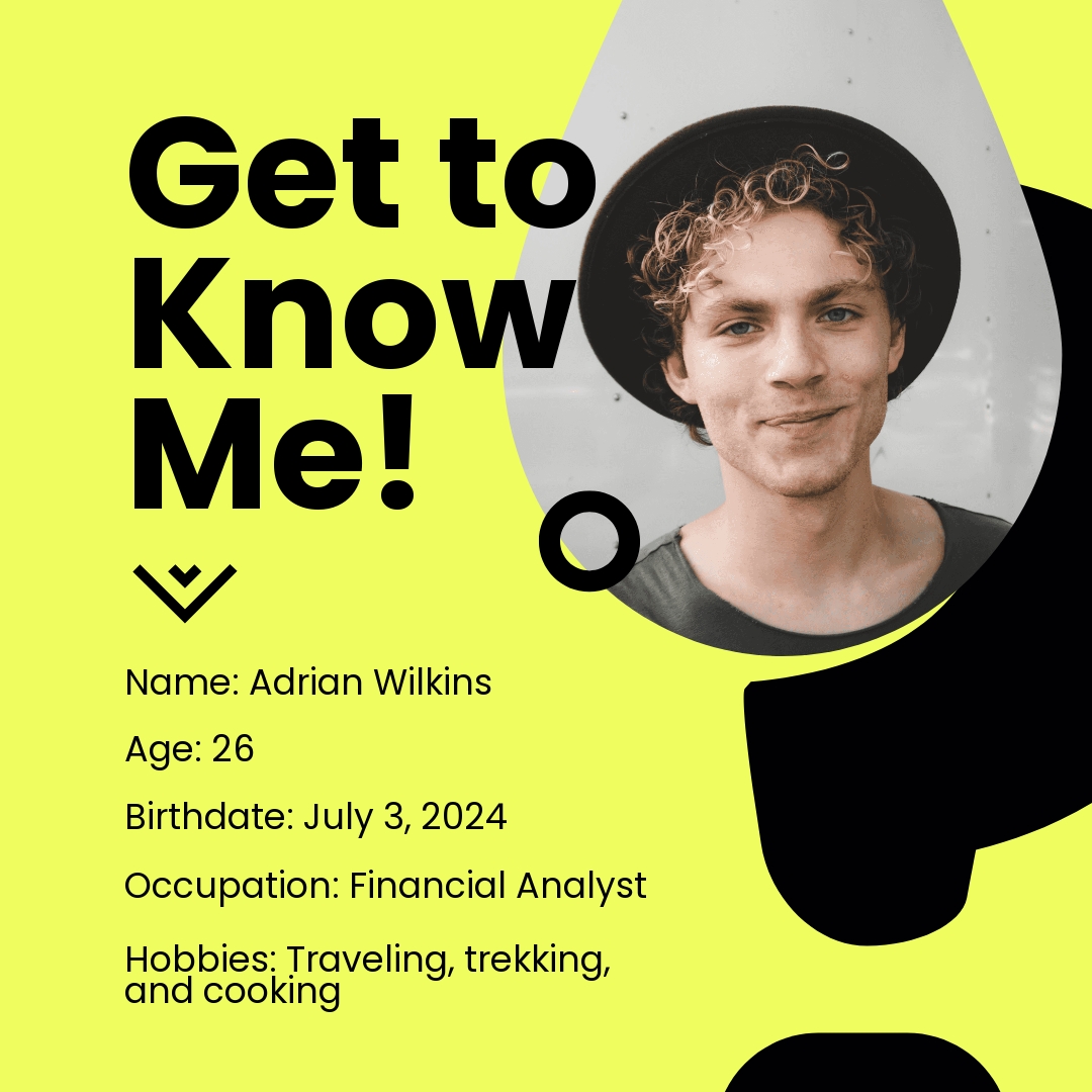 Free Get To Know Me Instagram Post Template Template