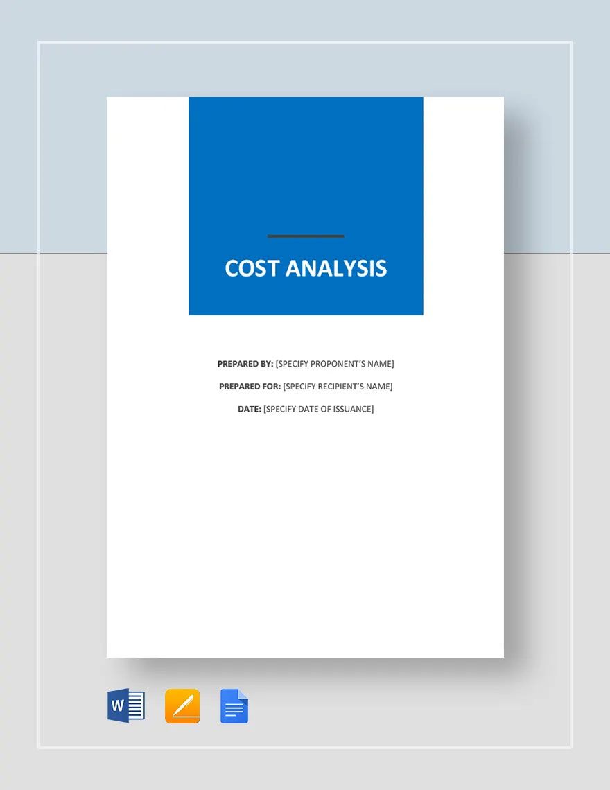 Free Simple Cost Analysis Template Download In Word Google Docs Apple Pages Template
