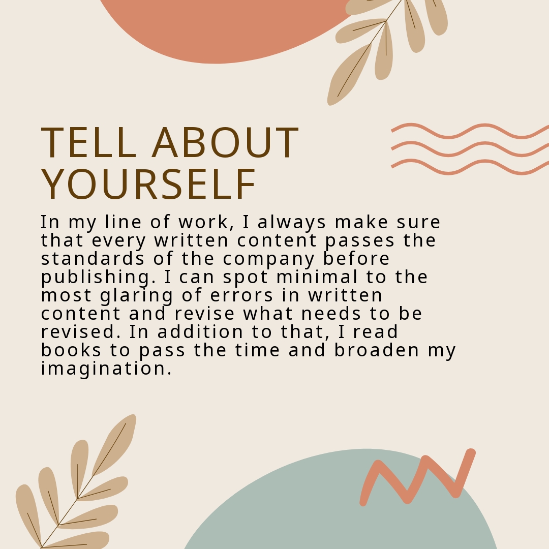 Free Tell Me About Yourself Template