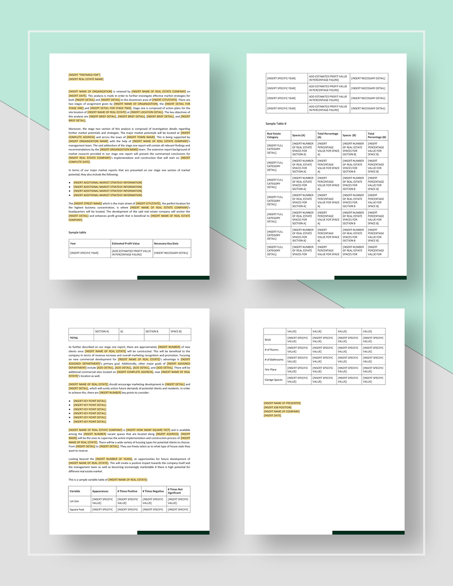 Free Basic Real Estate Market Analysis Template - Google Docs, Word ...