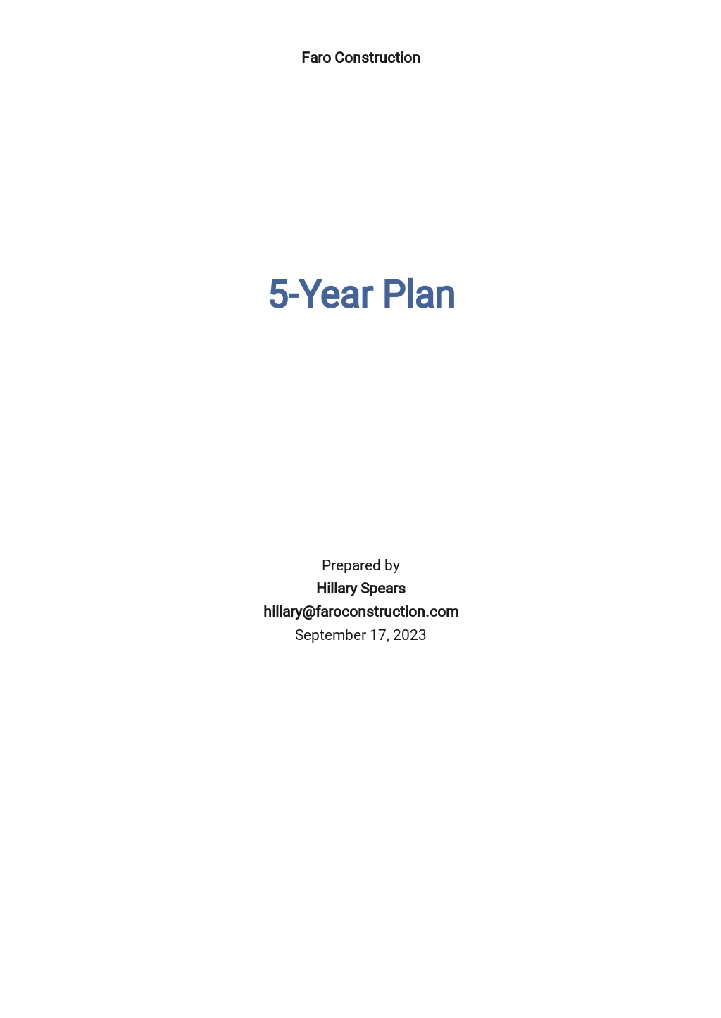 5 Year Plan Template Free PDF Word DOC Google Docs