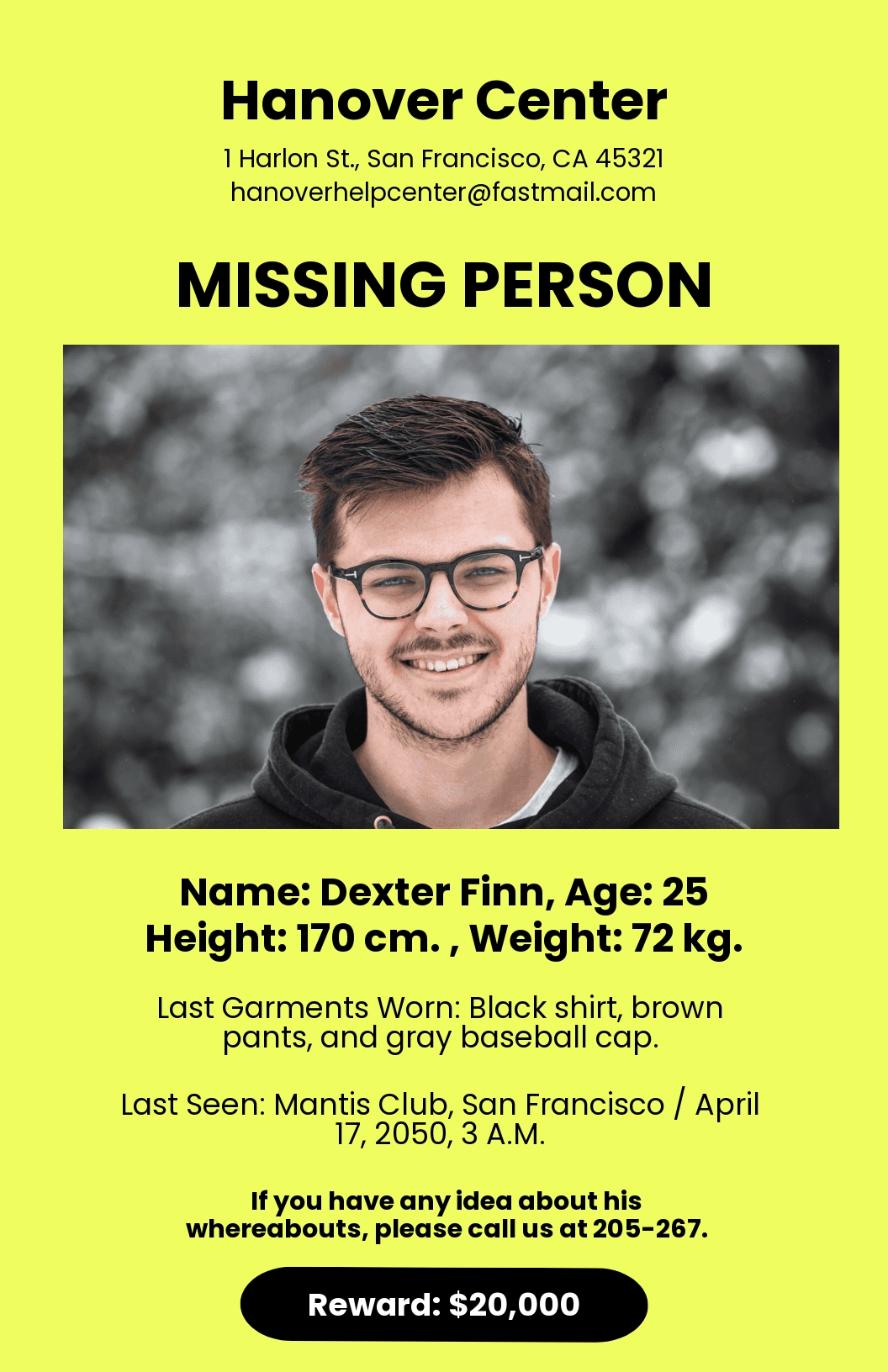 Missing Poster Template Old