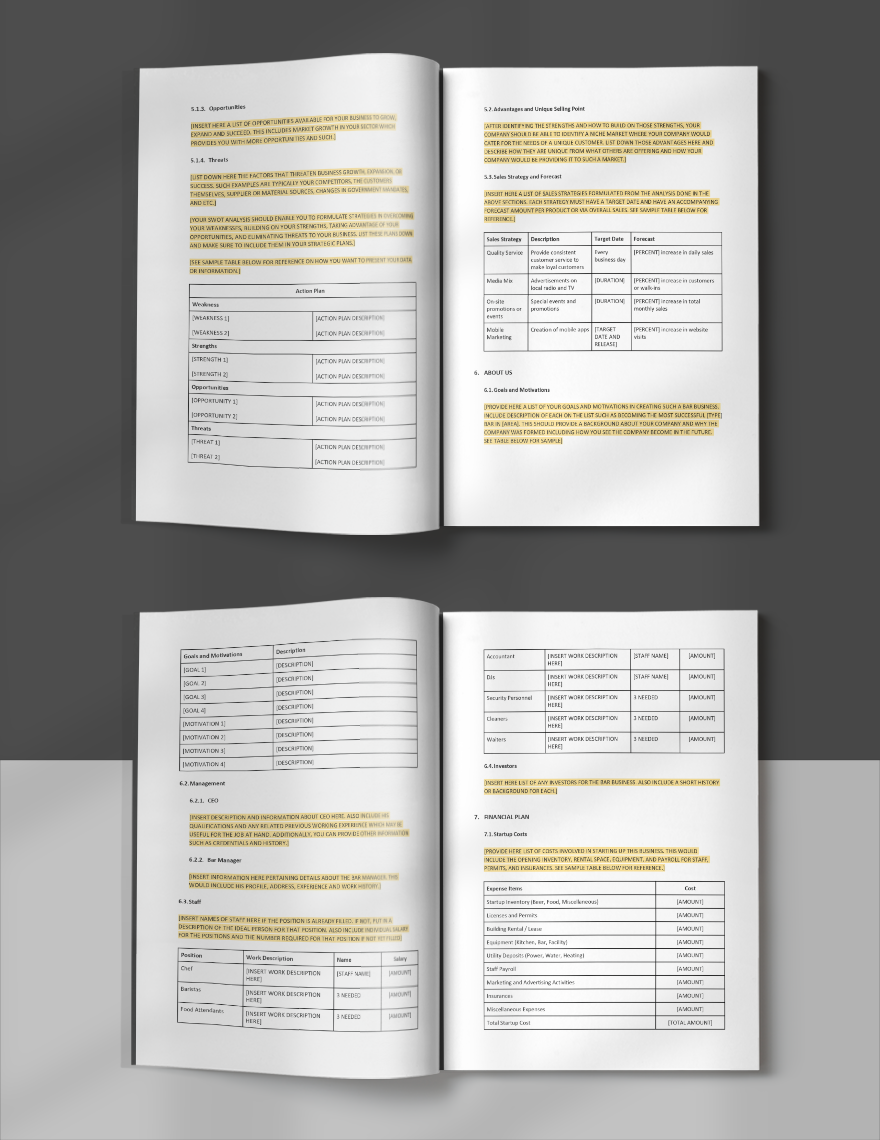 Bar Business Plan Template - Google Docs, Word, Apple Pages | Template.net