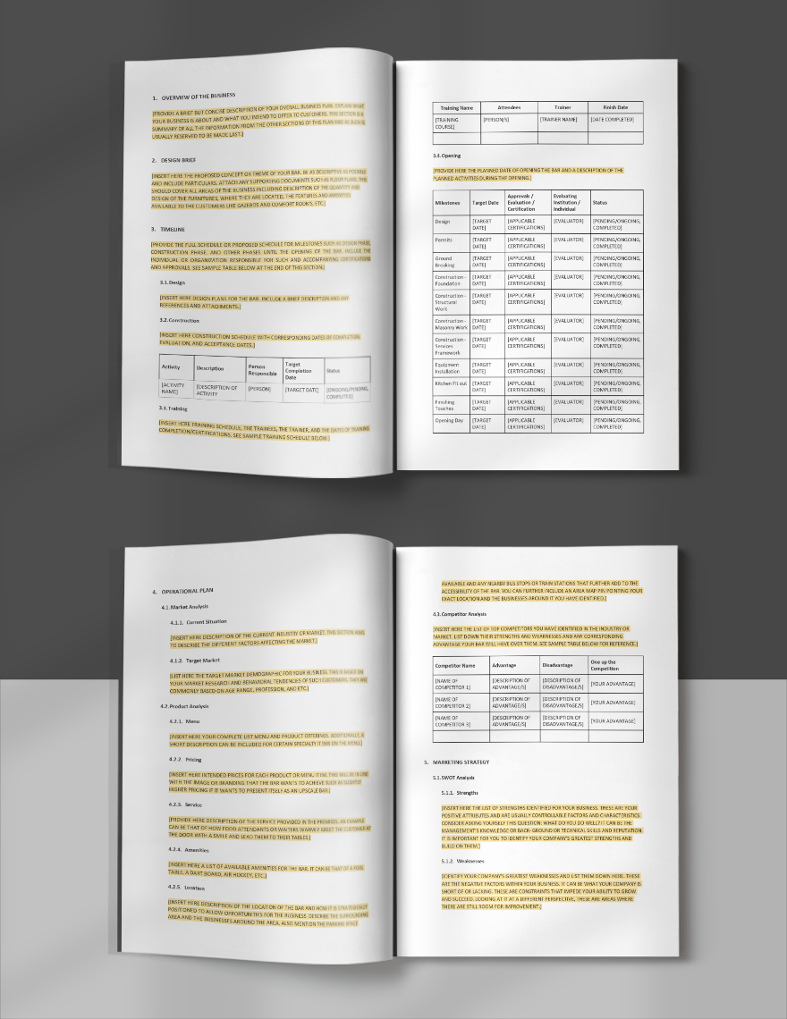 Bar Business Plan Template - Google Docs, Word, Apple Pages | Template.net