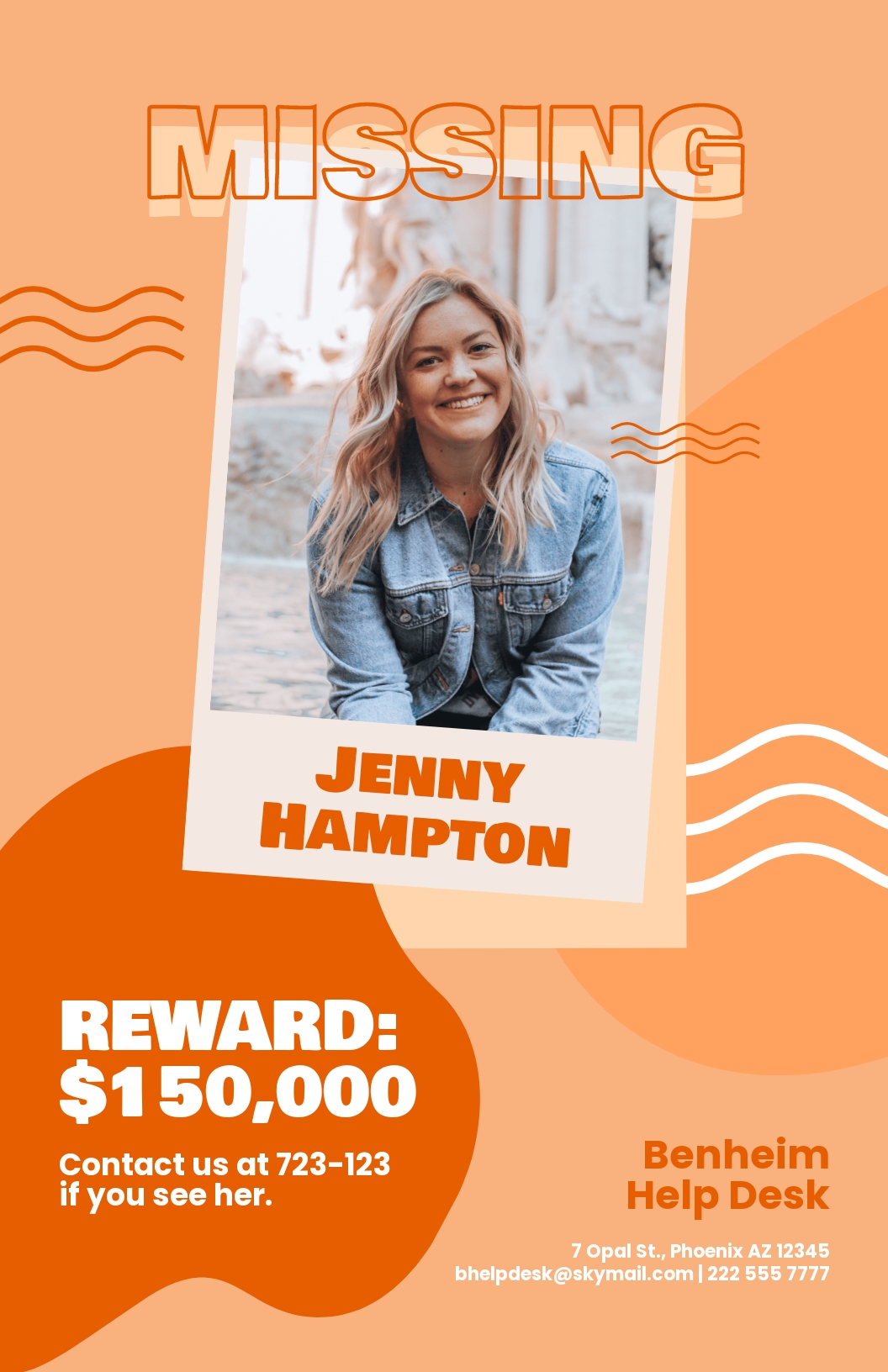Free Missing Reward Poster Template Template