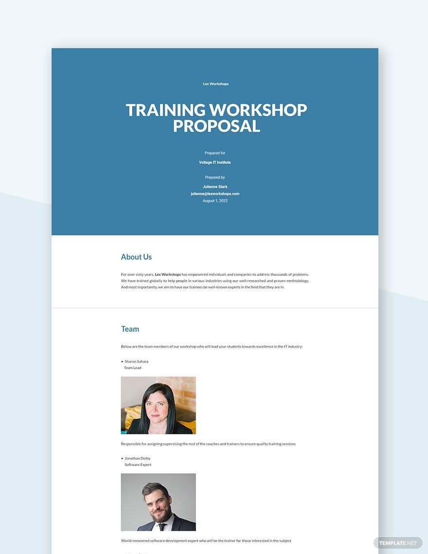 Editable Corporate Training Proposal Template - Google Docs, Word ...