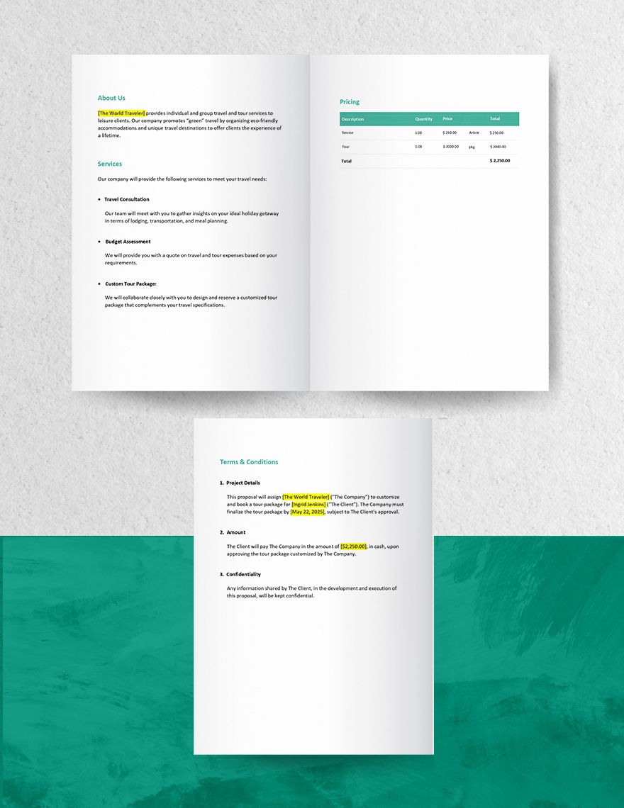 Travel Proposal Template - Google Docs, Word, Apple Pages, PDF ...
