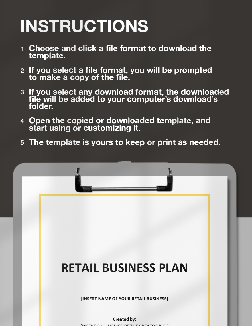 Retail Business Plan Template - Google Docs, Word, Apple Pages ...