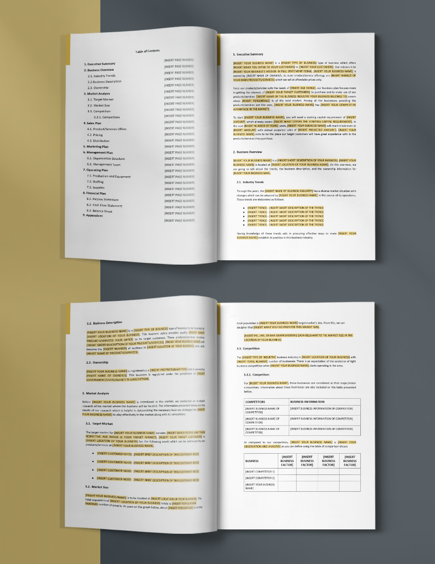 Simple Business Plan Template - Google Docs, Word, Apple Pages ...